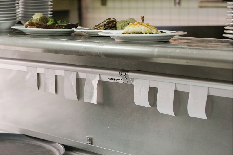 San Jamar CK6518A Anodized Aluminum Slide Check Rack, 18" Length x 3/4" Width x 2" Height