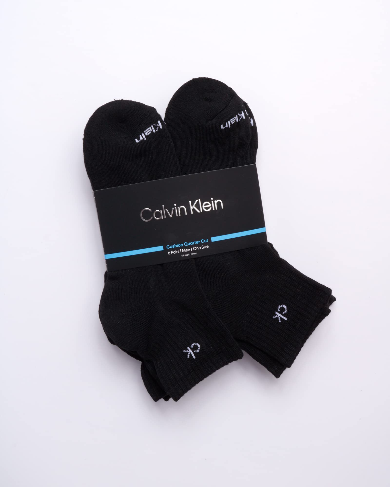 Calvin Klein Men's Socks - Cushioned Above Ankle Athletic Mini-Crew Socks (6 Pack), Size 7-12, Solid Black