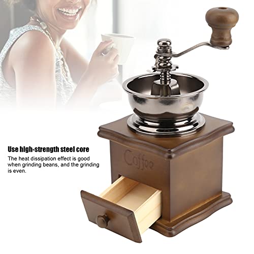 Hand Crank Grinder Steel Core Manual Coffee Bean Grinder Retro style for Home Camping Classic Mini Coffee Mill Hand Crank Coffee Grinder With Wooden handle
