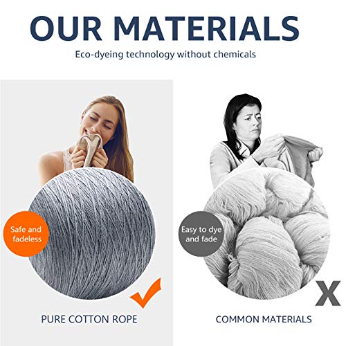 COSYLAND Extra Large 22"x 22"x14" Storage Basket Woven Cotton Rope Organizer Baby Laundry Baskets for Blanket Toys Towels Nursery Hamper Bin with Handle