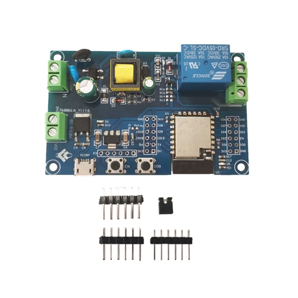 ESP32-C3 Single-Channel Wireless Fidelity Relay Switch Development Board ESP-C3-12F Remote Switch Control Module Supporting AC 90V-250V & DC 7V-12V Power Supply 4M Byte Flash