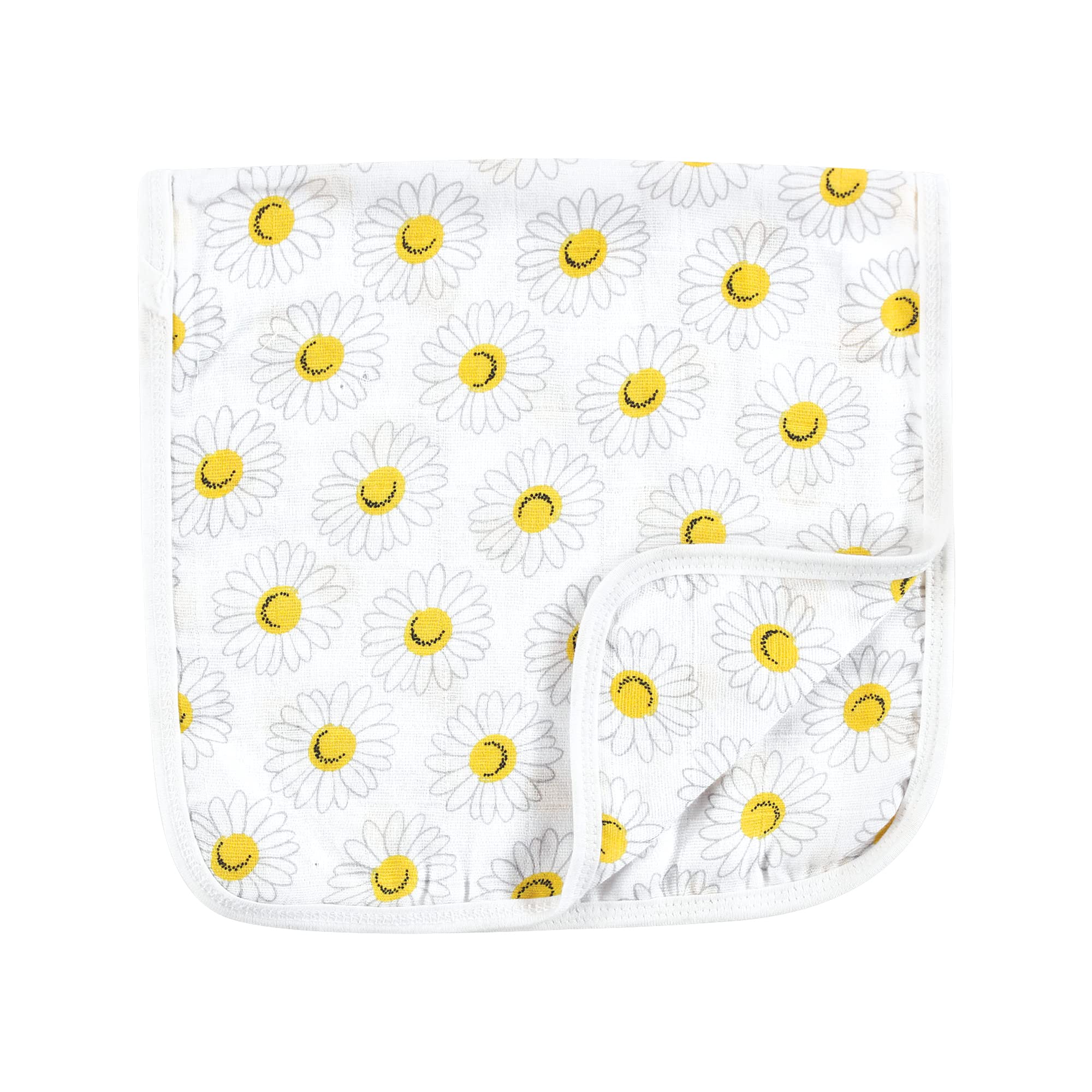 Hudson Baby Unisex Baby Muslin Burp Cloth 7pk, Poppy Daisy, One Size