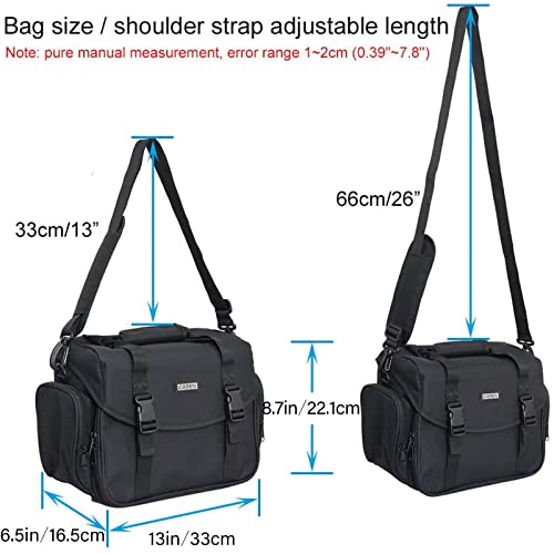 CADeN Camera Bag Case Shoulder Messenger Bag with Tripod Holder Compatible for Nikon, Canon, Sony, DSLR SLR Mirrorless Cameras Waterproof (Black, Small)