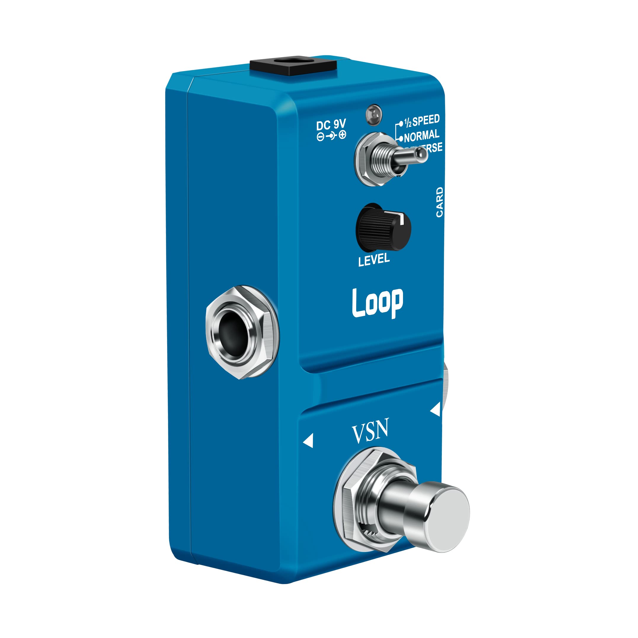 VSN Looper Pedal Electric Guitar Effect Looping Record for 10 Minutes and Mini Size Loops 3 Mode TF Card Transmission Port