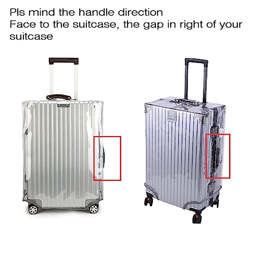 HHYOOSOO Full Clear Luggage cover Protector Suitcase Cover PVC Waterproof Luggage Covers Thicken Suitcase Protector Cover Fits Most 20" to 30" (24 INCH)