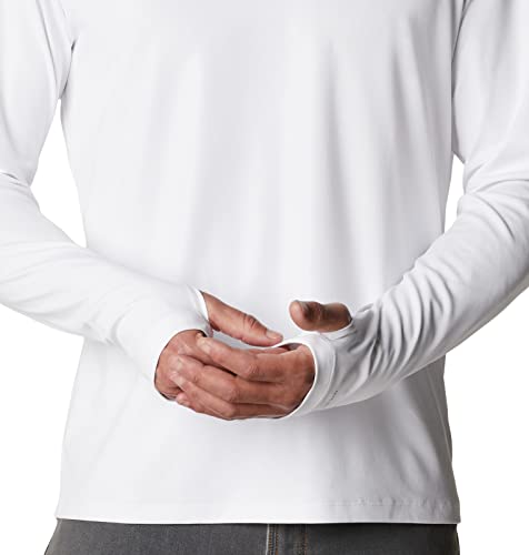 Columbia Men's M Sun Deflector Summerdry Long Sleeve Shirt, White, X-Large
