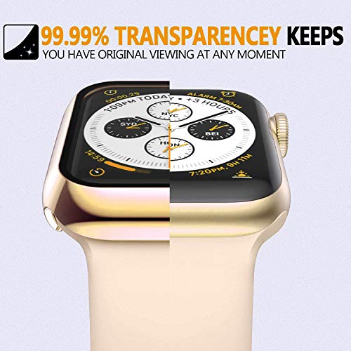 HANKN 40mm Case Compatible with Apple Watch Series 4 5 6 Se 40mm Tempered Glass Screen Protector Case, Full Coverage Shockproof Iwatch Bumper Cover (40mm, Gold)