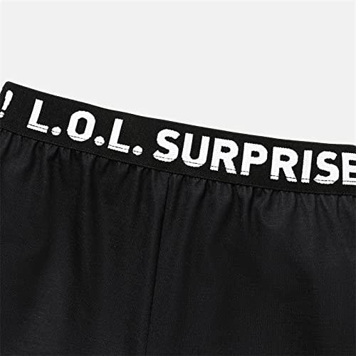 L.O.L. Surprise! Girls Clothes Set Character Print Short Sleeve Tee Top and Shorts Girl Clothes Black 8-9 Years