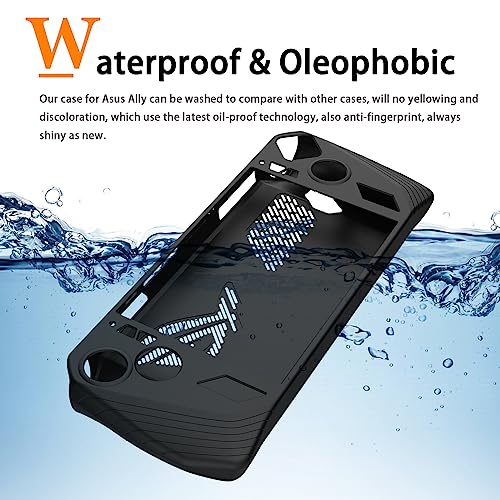 Miimall Compatible for ROG Ally Case, Asus Ally Silicone Case, Anti-Fingerprint Shock-Absorption Anti-Scratch Soft Silicone Skin Cover Protector Case for Asus ROG Ally Handheld 2023 Accessories-Black