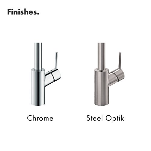 hansgrohe Talis S Stainless Steel Bar Kitchen Faucet, Bar Sink Faucet Single Hole, Faucet for Kitchen Sink, Stainless Steel Optic 04287800