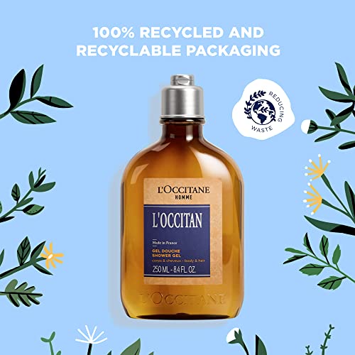 L'Occitane Shower Gel: Subtle Lavender Scent, Notes of Pepper and Nutmeg, Gently Cleanse Hair & Body