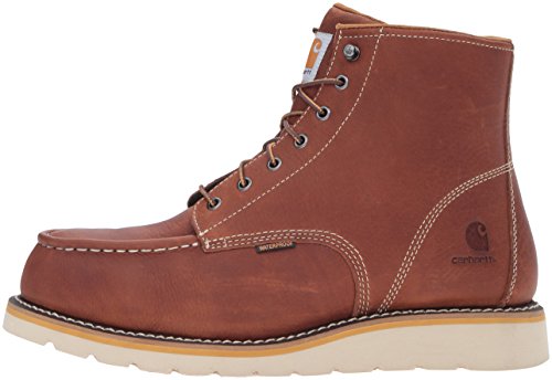 Carhartt mens 6 Inch Waterproof Wedge Steel Toe Work Boot, Tan, 12 Wide US