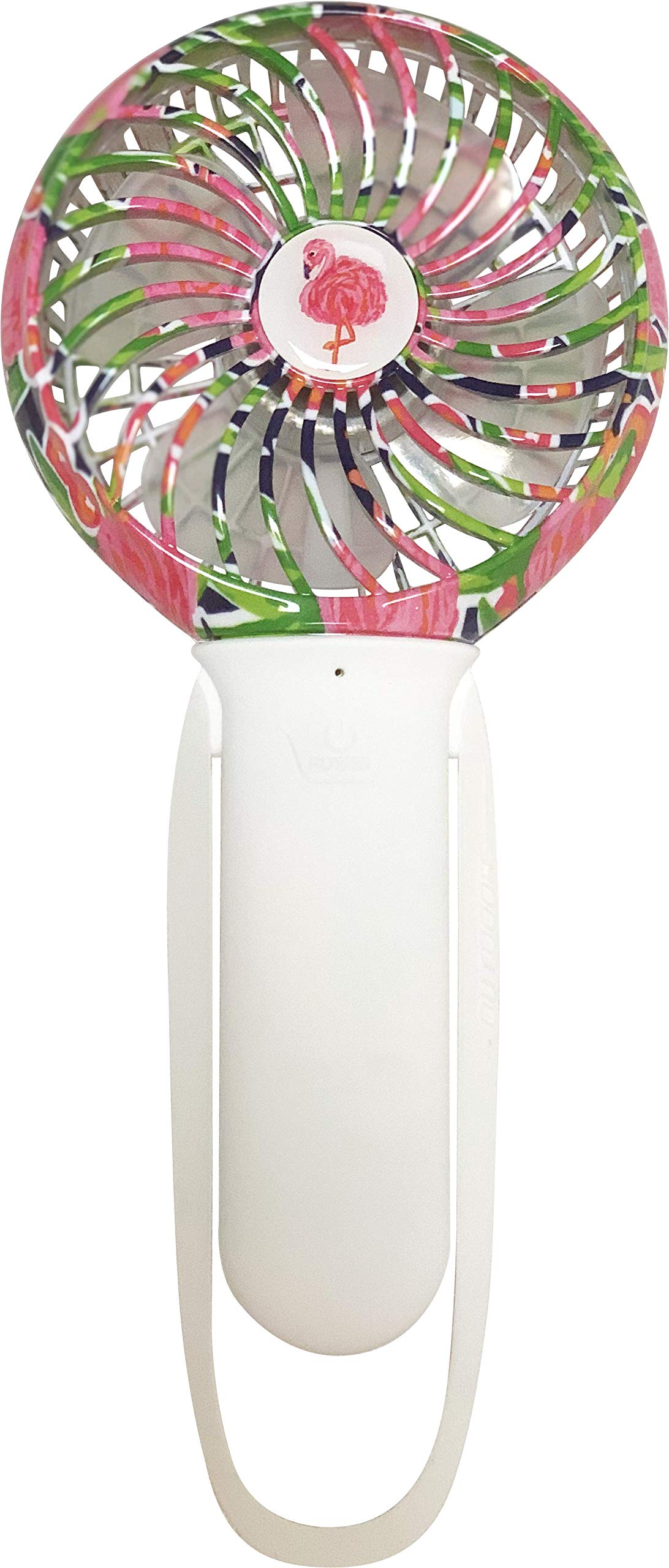 Buggygear 3 Speed USB Rechargeable Turbo Fan - White/ Flamingo