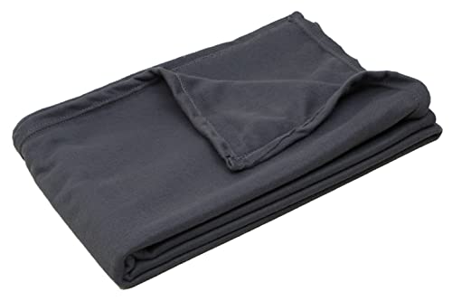 Polar Fleece Blankets for Bed - Twin Size Thermal Lightweight Spread - Soft Brushed Material - All Season Plush Throw Blankets/Pet Blankets - 56ββ x 92ββ - Dark Grey