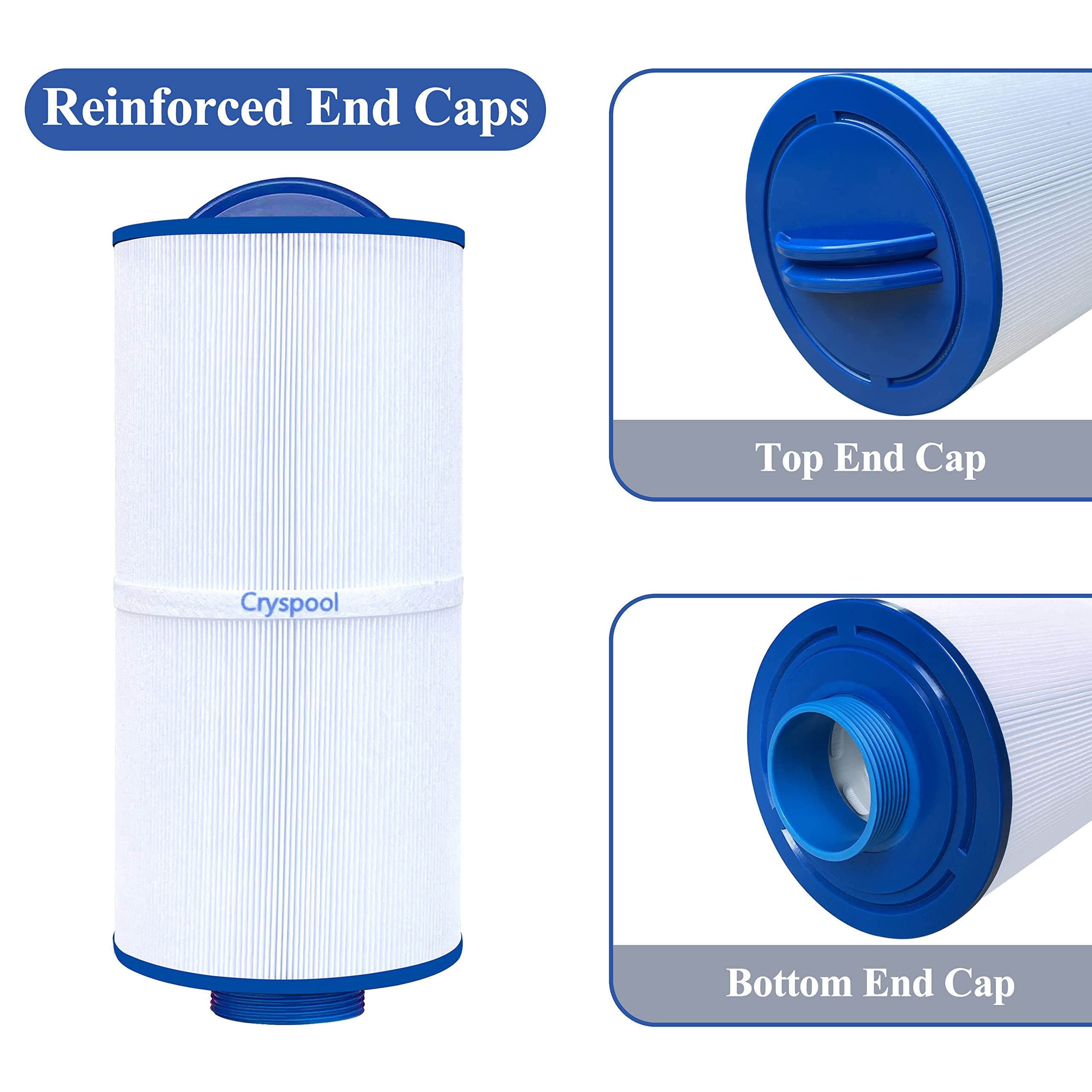 Cryspool 2" MPT-Thread Spa Filter Compatible with Tuff spa Filter, Del Sol Spas, Sundance Spas 6540-723,5CH-402, FC-2811, South Pacific Spas 40 sq.ft hot tub Filter, 2 Pack