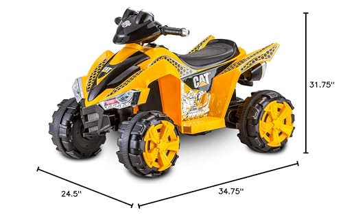 Kid Trax Caterpillar ATV Toddler Ride On Toy, 6 Volt Battery, 3-5 Years, Max Rider Weight of 60 lbs, Single Rider, CAT ATV