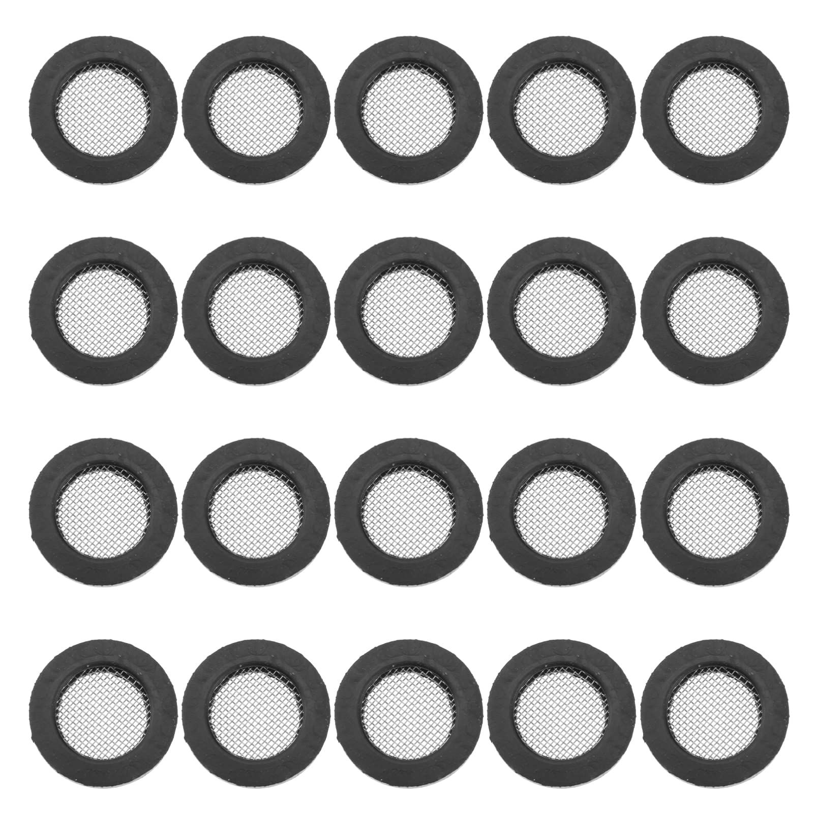 DOITOOL 20Pcs Shower Head Gasket Filter Hose Washer with Wire Mesh Rubber Gasket with Net Shower Head Filter for Sealing Repair & Most Standard Hose/Faucet/Shower Head Connection