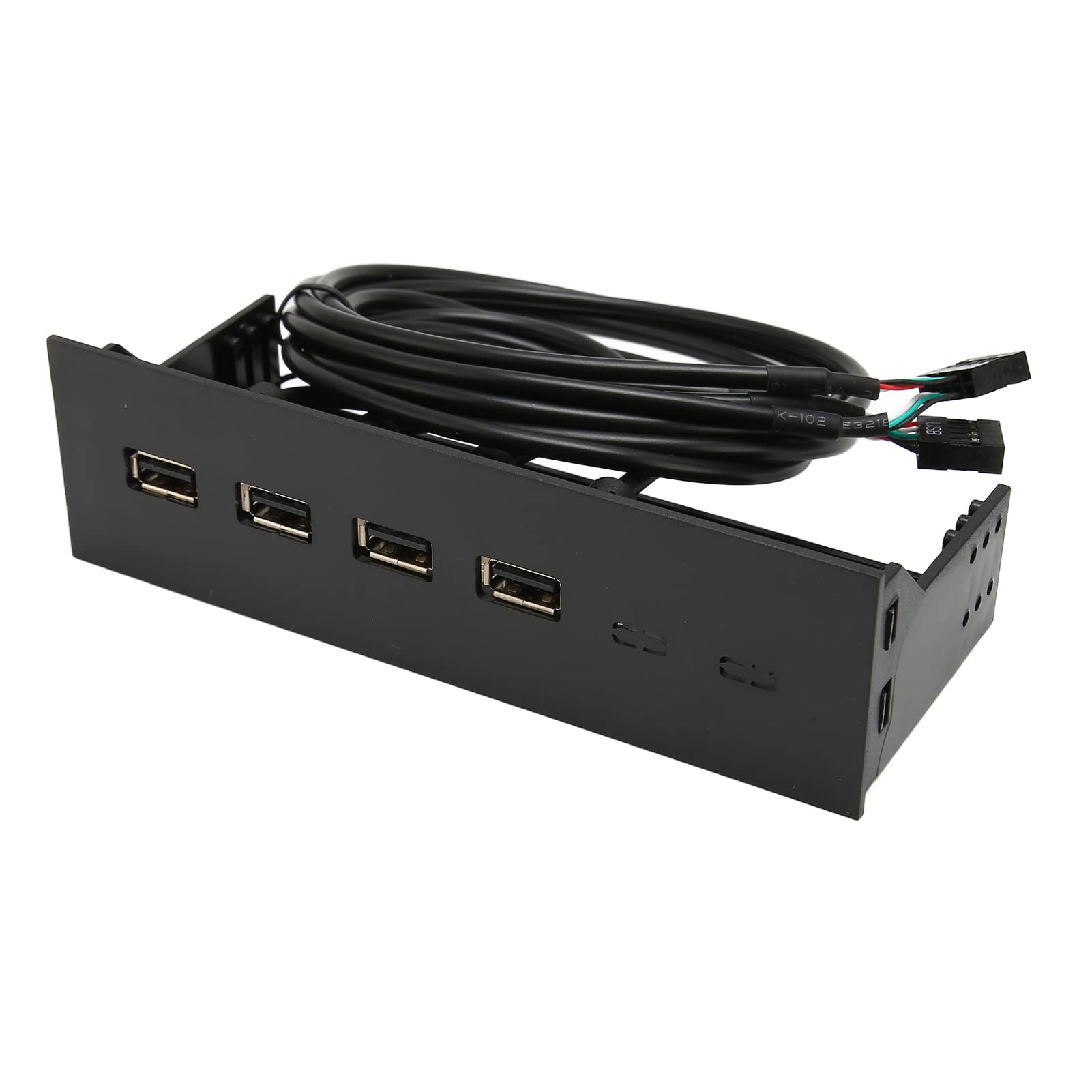 DAUERHAFT USB2.0 Hub Front Panel, Front Panel 4 Ports Easy Installation Multifunctional for 5.25 Inch PC Computer Case