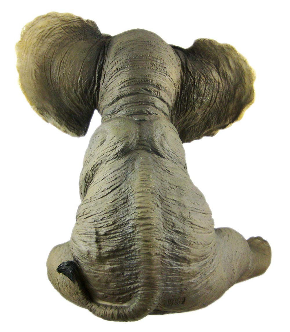 Things2Die4 Enchanting African Elephant Statue with Lantern- Adorable Porch and Garden Decor - 13.5 Inches High - Hand-Painted Outdoor Sculpture for Nature Lovers