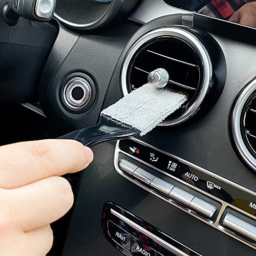 FineGood 2 Pcs Double Head Car Detailing Brushes, Car Brushes Soft Car Cleaning Kit Brush Interior Car Cleaner Detail Brushes for Car Clean