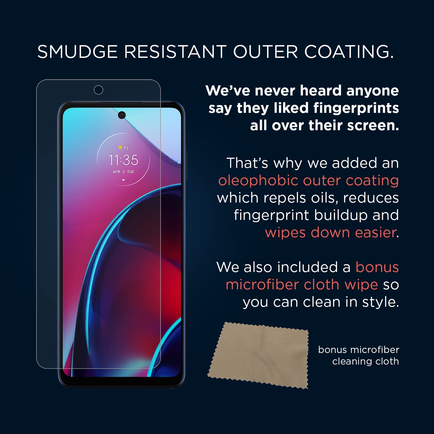 Motorola Moto G Stylus (2022), G Stylus 5G (2022) Screen Protector - Strong 9H Tempered Glass, Anti Fingerprints, Anti Scratch, Anti Smudge [Not for G Stylus 2020/2021] Transparent