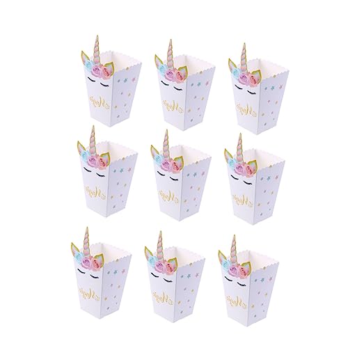 TOYANDONA 12 Pcs Popcorn Unicorn Theme Party Favors Popcorn Boxes for Party Favors Paper Bag Paper Boxes for Food Paper Food Containers Mini Cupcake Boxes Animal Packing Box Small Paper Bag