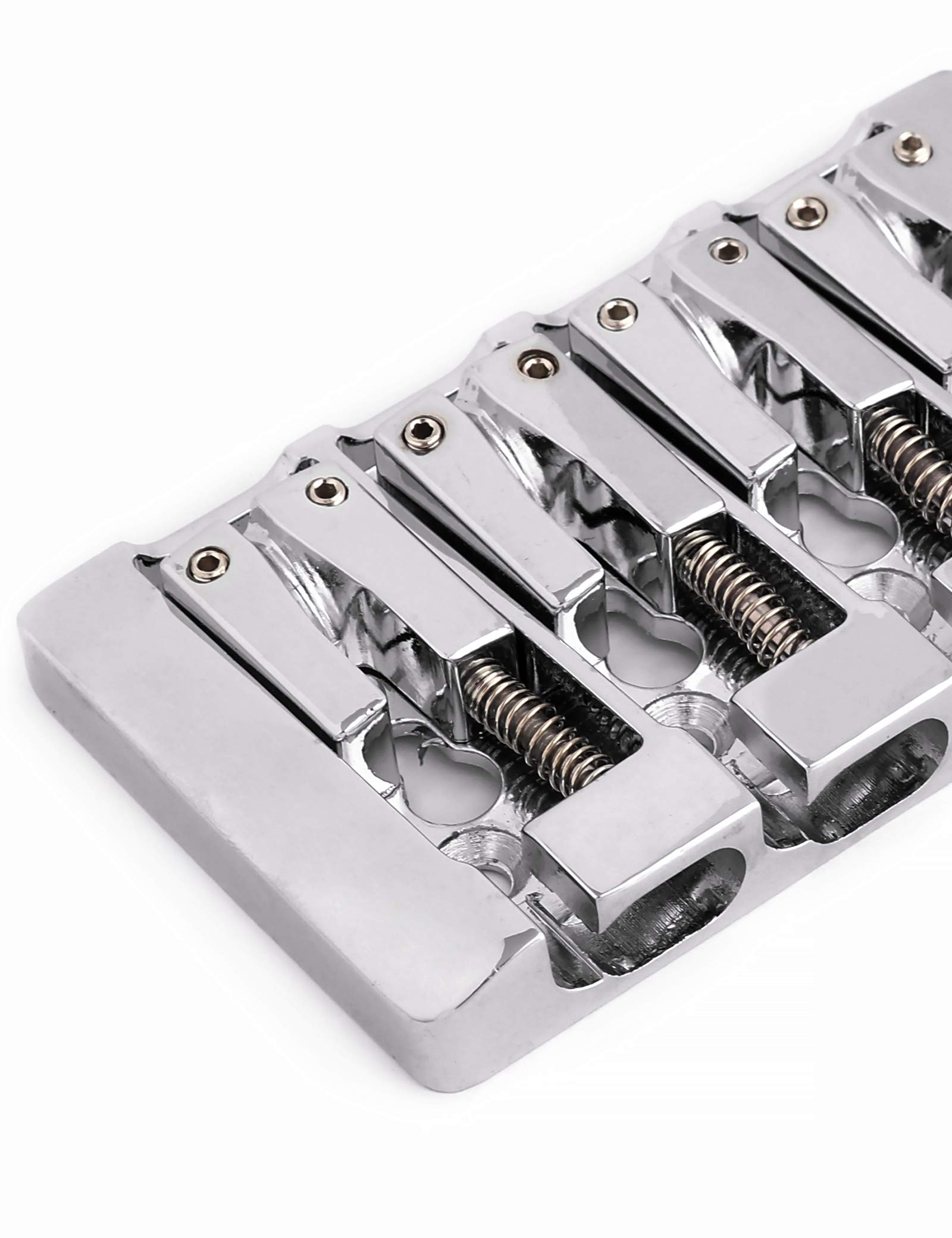 Bogart 4 String Bass Bridge A Style Top Load and String Through Body Tailpiece with Zinc Saddles for Electric Jazz Bass P Bass Chrome High Mass.