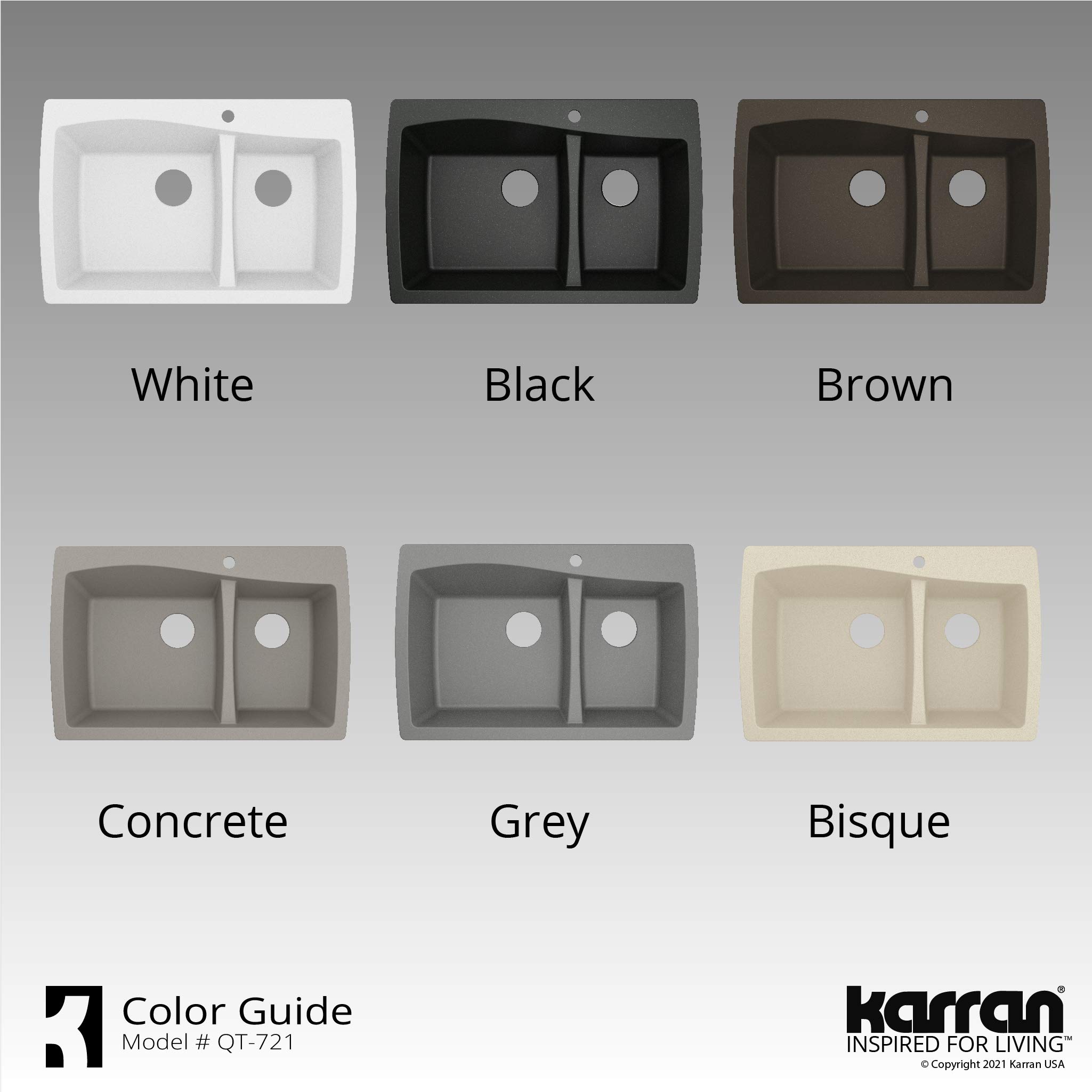 Karran QT-721 Drop-In Quartz Composite 34 in. 1-Hole 60/40 Double Bowl Kitchen Sink in Bisque