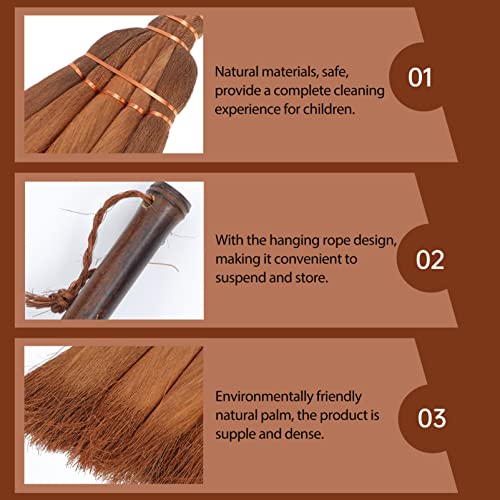 DOITOOL Broom Small Broom for Kids and Toddlers, Wood Handle Broom, Kids Size 23.2β, Toy Broom Cinnamon Broom