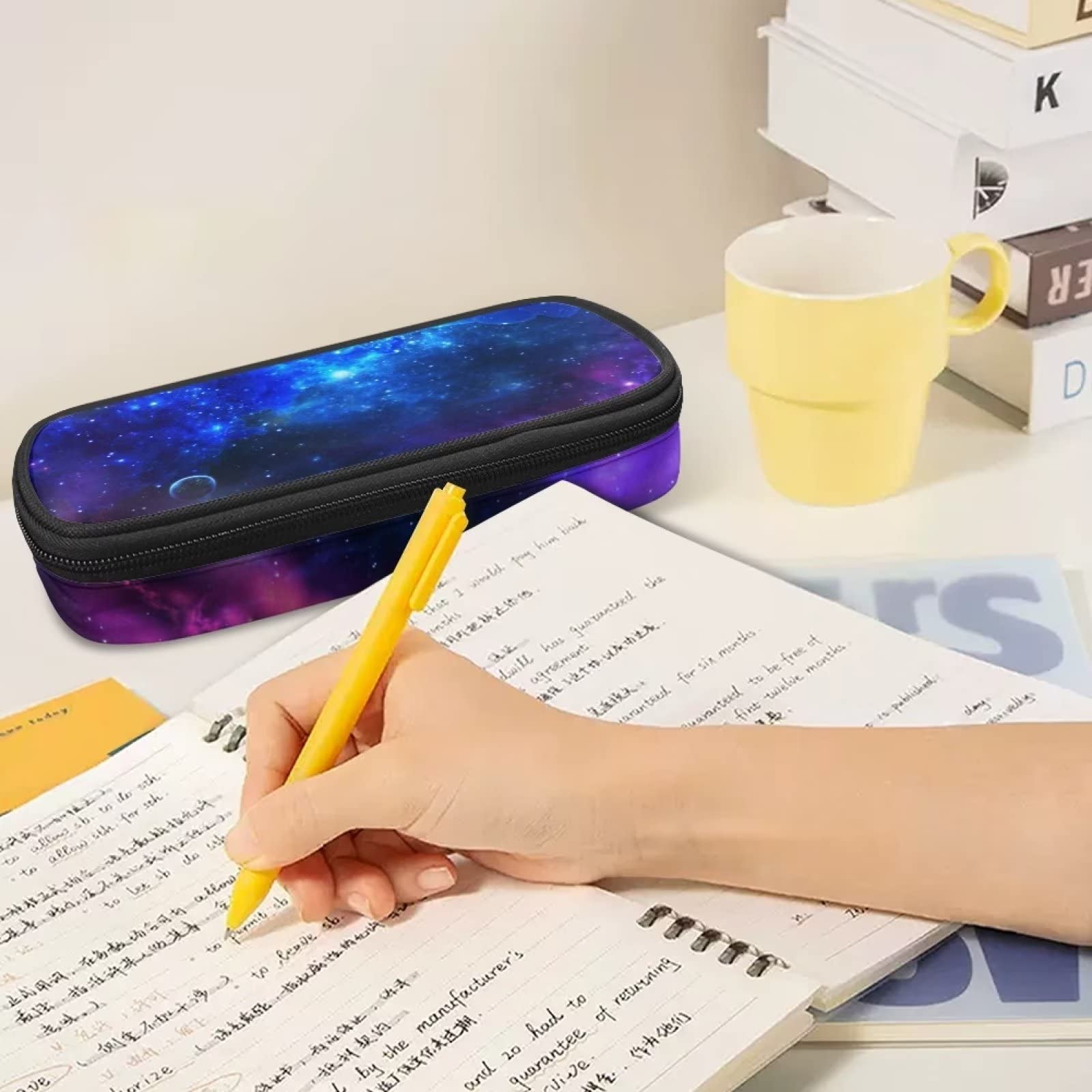 HELLHERO Galaxy Pencil Case Bag Pen Holder School Pencil Box Big Capacity Pen Pouch Marker Cases Multifunction Stationery Organizer for Adults Kids Coin Purse