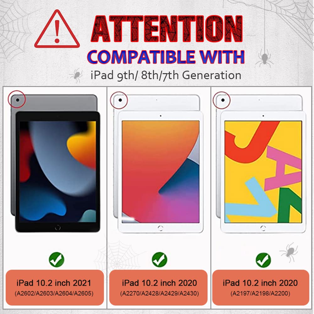 eTopxizu iPad 9th/8th/7th Generation Case,iPad 10.2 Case for Kids, Shockproof [360 Rotating Stand] [Hand Strap] [Screen Protector] Case for New iPad 9th Gen, iPad 10.2 Inch 2021/2020/2019, Red&Blue