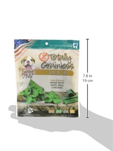 Loving Pets Totally Grainless - Fresh Breath Mint Dental Sticks for Dogs (for Medium/Large Dogs 20+ lbs), 6oz