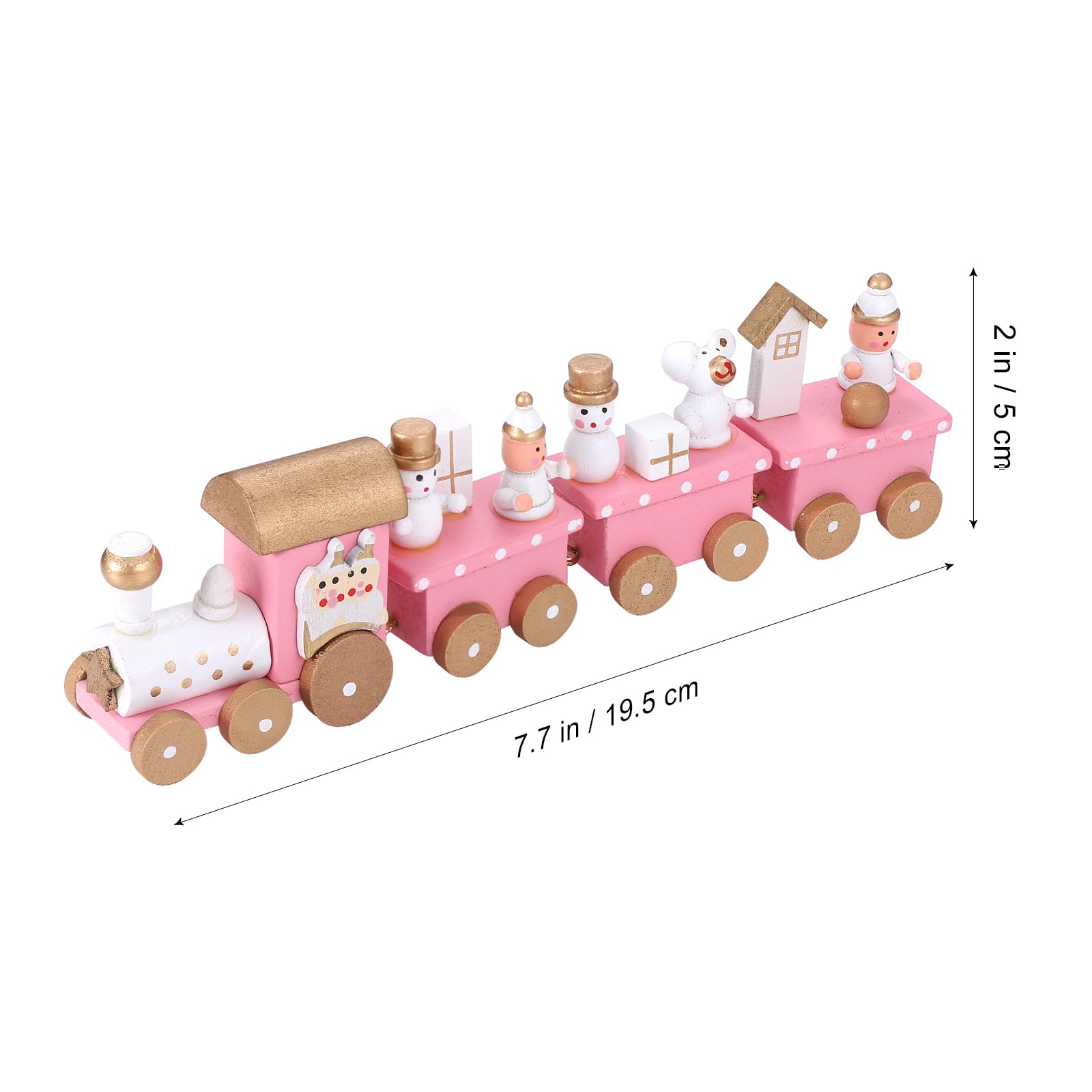 Wooden Train Small Train Christmas Toy Train Mini Train Christmas Train Four Section Train Xmas Train Toy Train for Kids Train Toy Kids Playing Train Desktop Train 4 Section Train