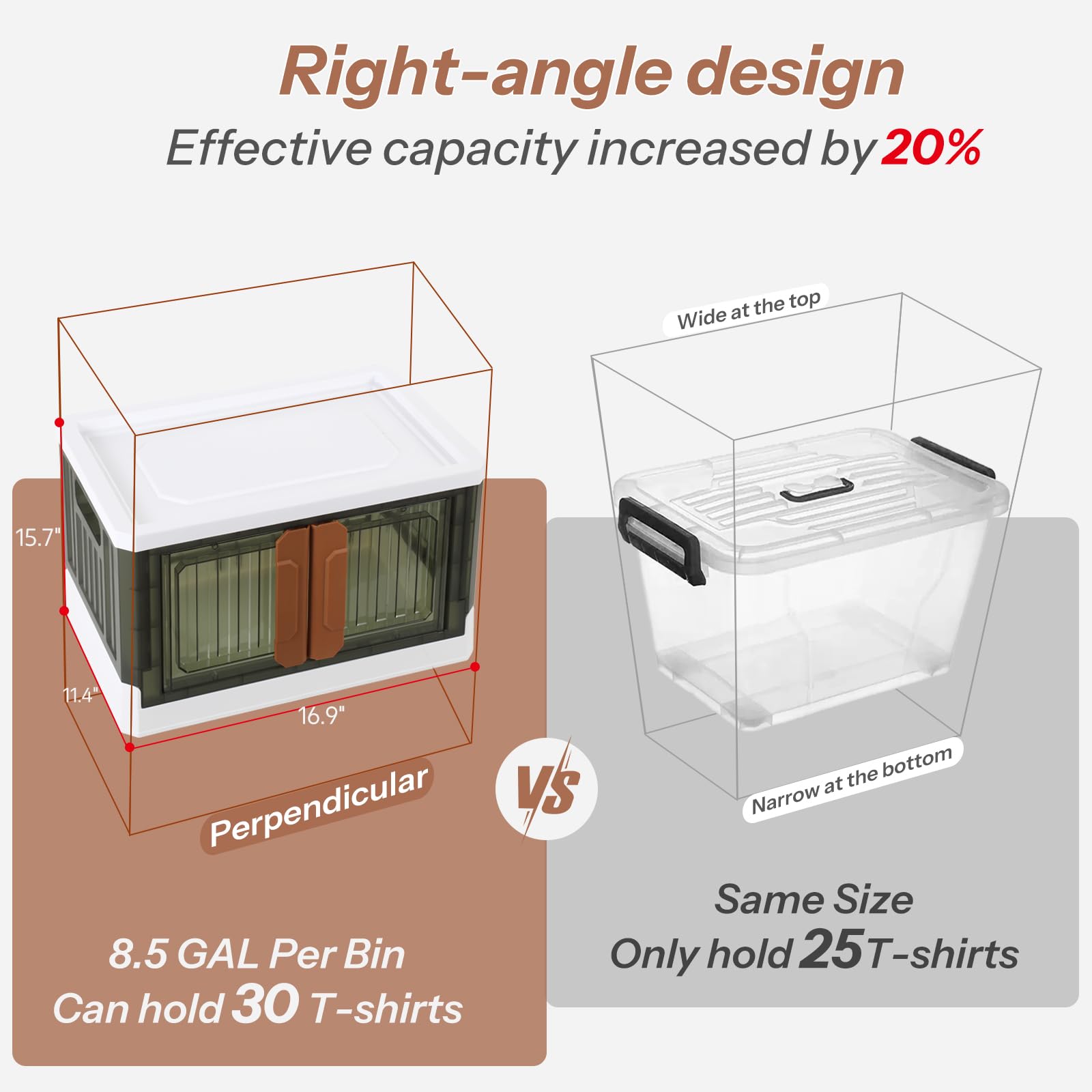 Fangtueh Storage Bins with Lids - LED Clear Plastic Stackable Storage Organizer with Drawer, Collapsible Storage Bins with Wheels, Foldable Closet Storage Containers for Home Office Dorm Room