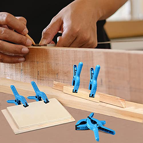 FASTORS 4.5 Inch Spring Clamps for Woodworking,12-PACK Backdrop Clips,Clamps for Pool Cover, Crafts,Photography Studio and Muslin Backdrop, Clamps Heavy Duty(BLUE)