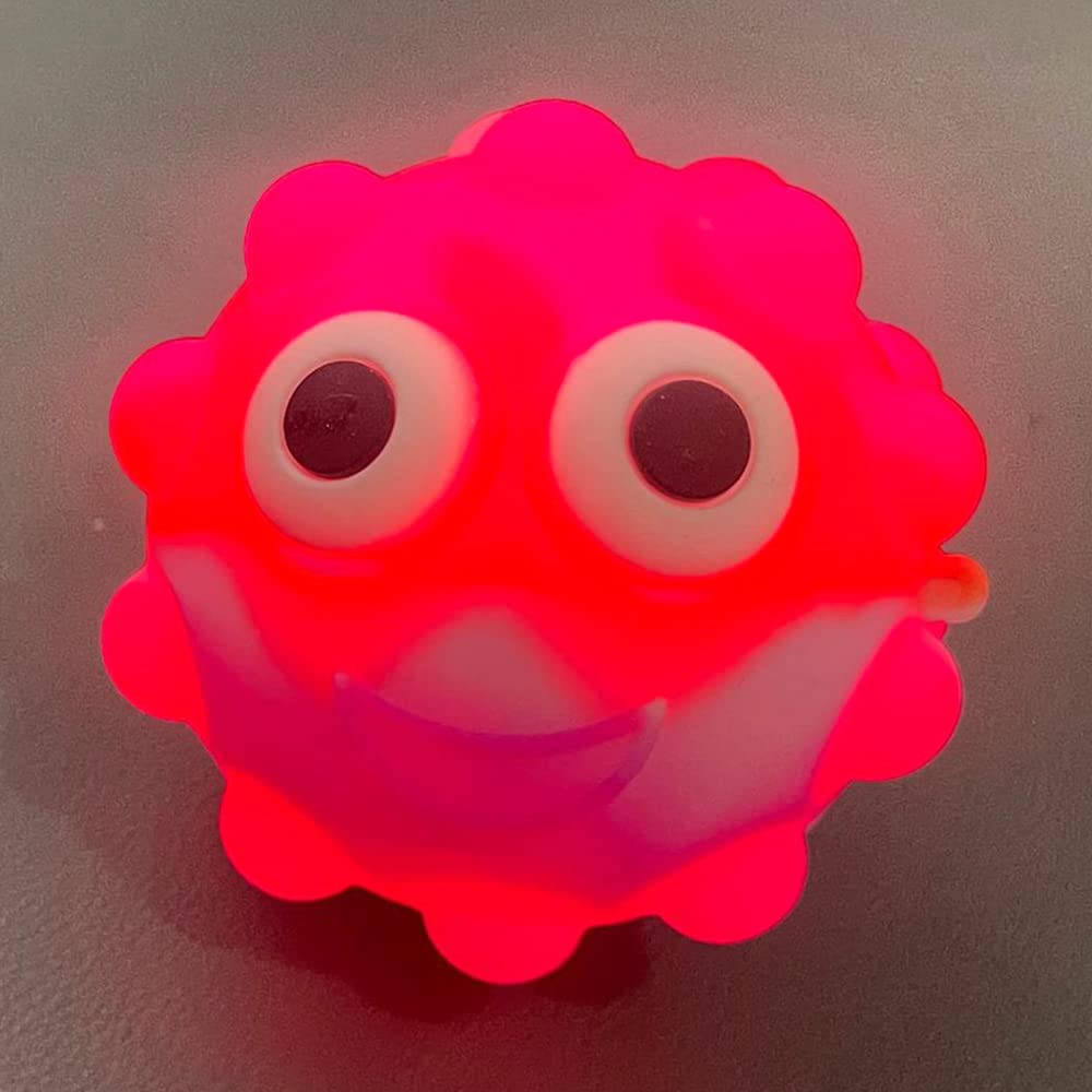 Pop Ball Glow Balls Stress Ball Bouncing Ball ,Fidget Toy Push Bubble Toys, 3D Silicone Squeeze Finger Press Ball Stress Relief Hand Toys (D)