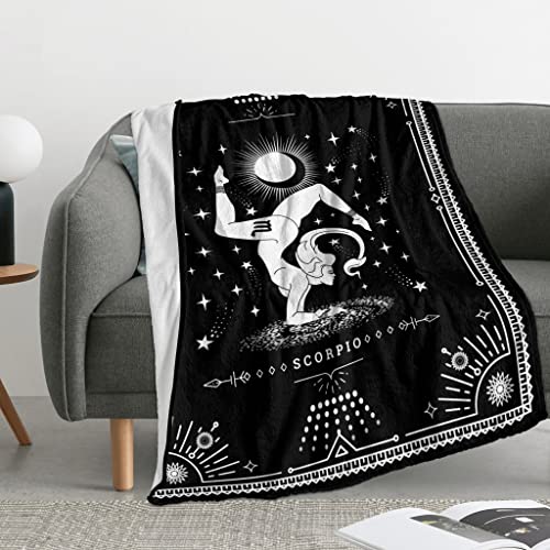 Scorpio Constellation Blanket Zodiac Sign Throw Blanket Astrology Flannel Blanket Birthday Gifts for Women Men 40"X50"