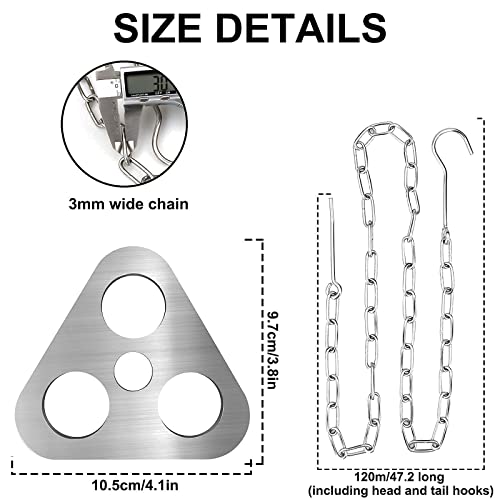 Camping Tripod Board,Stainless Steel Campfire Tripod Board with Adjustable Chain for Hanging Cookware Outdoor Cooking,Perfect Accessories for Outdoor Cooking