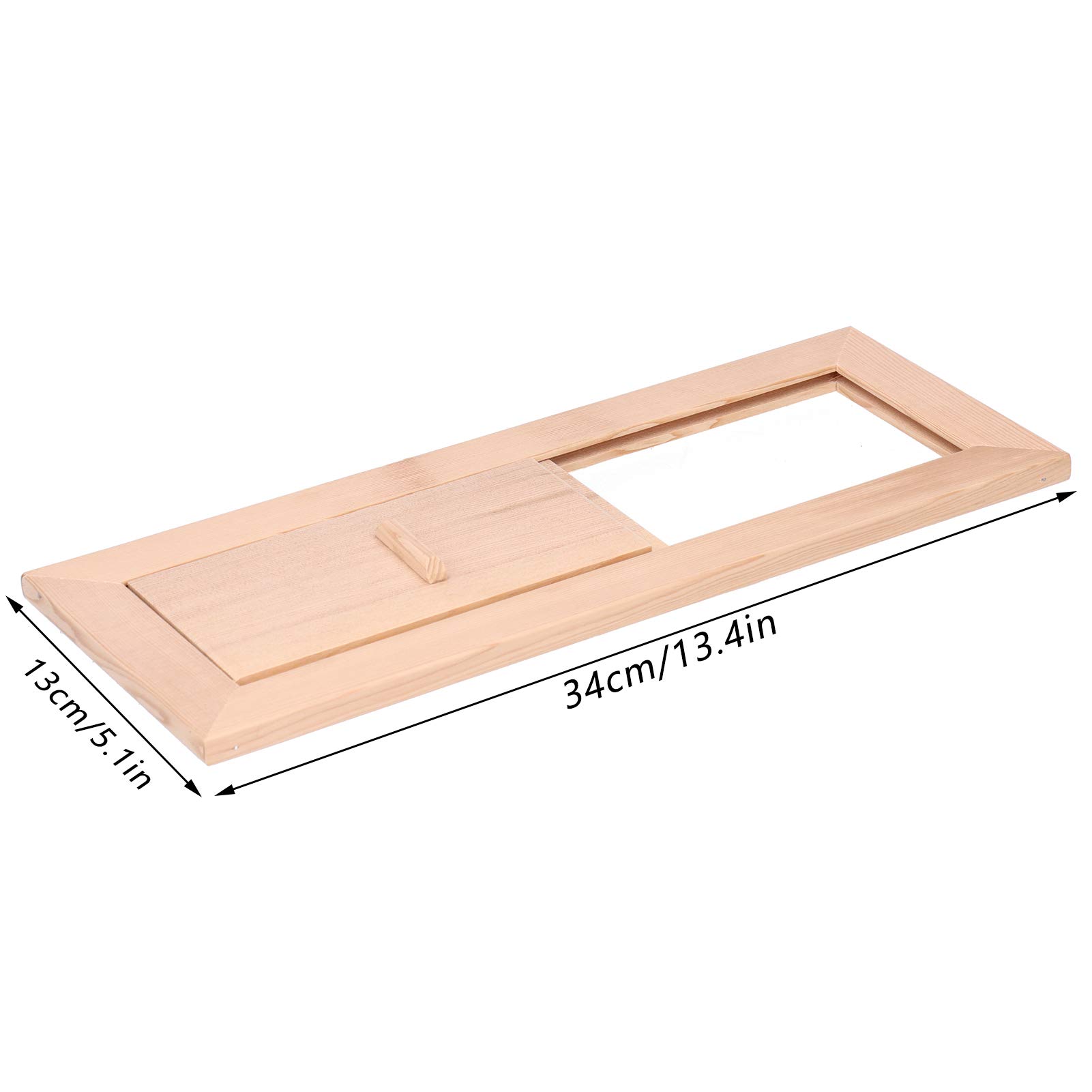 Fdit Sauna Air Vent Wooden Adjustable Sauna Room Equipment Ventilation Panel Blinds Grille Sauna Air Vent for Steam Room