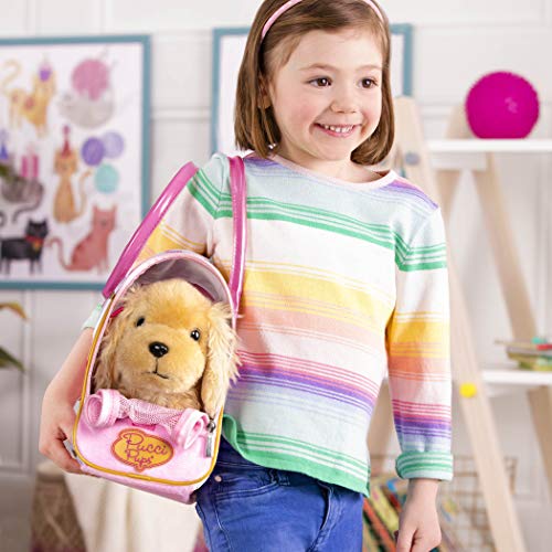 Pucci Pups - Gold & Pink Heart Print Glam Bag w/Cocker Spaniel, 8 inches