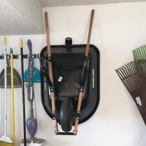 Wheelbarrow Holder,Wheelbarrow Hanger Holder for Garage Wall,Wheelbarrow Storage Bracket,for Fits Most Wheelbarrow,Folding Chair,Black