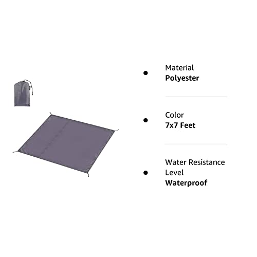 CAMPMOON Waterpfoof Camping Tarps 7x7 Feet, Large Oxford 4 in 1 Tent Footprints Ultralight Compact Ground Cloth for Camping Backpacking, Gray