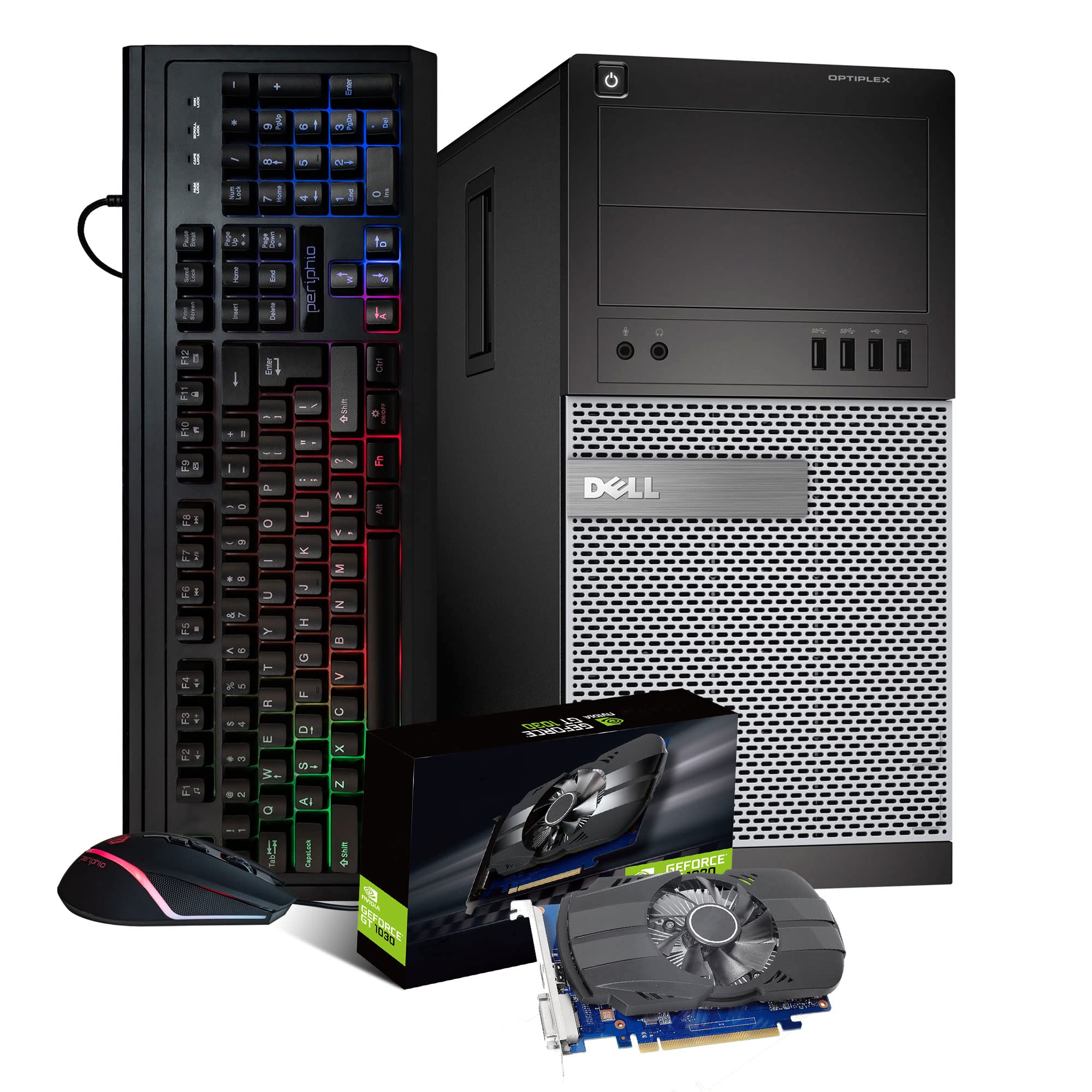 Dell Prebuilt Gaming Tower Computer | Core i5 + GeForce GT 1030 2GB | 1080p Gaming PC | 16GB DDR3 RAM | 500GB SSD + 1TB | Wi-Fi + Bluetooth | Windows 10 Pro (Renewed)
