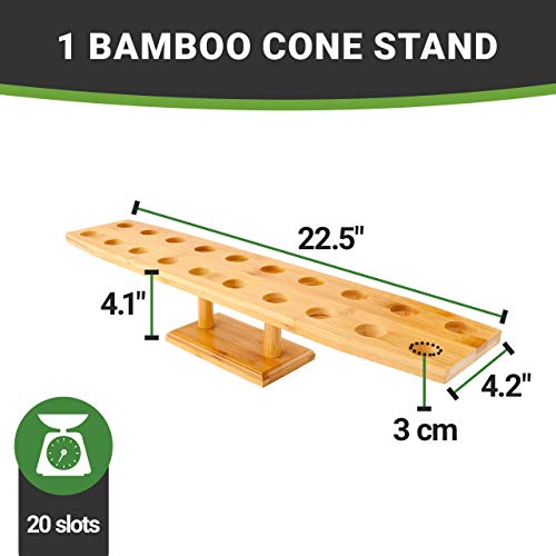 Restaurantware 22.5-inch Oblong Food Cone and Sushi Hand Roll Display Stand: Perfect for Restaurants, Catered Events, and Buffets - Holds 20 Cones - Made from Organic Bamboo - 1ct Box - Restaurantware