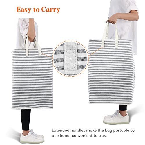 Lifewit 72L Freestanding Laundry Hamper, Bundle with 105L Double Laundry Hamper with Lid and Removable Laundry Bags, Grey