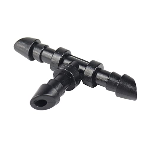 Daisypower 125Pcs 1/4" Barbed Tees Fittings,Barbed Connector Drip Irrigation for 4mm/7mm Water Tube Watering Sprinkler System