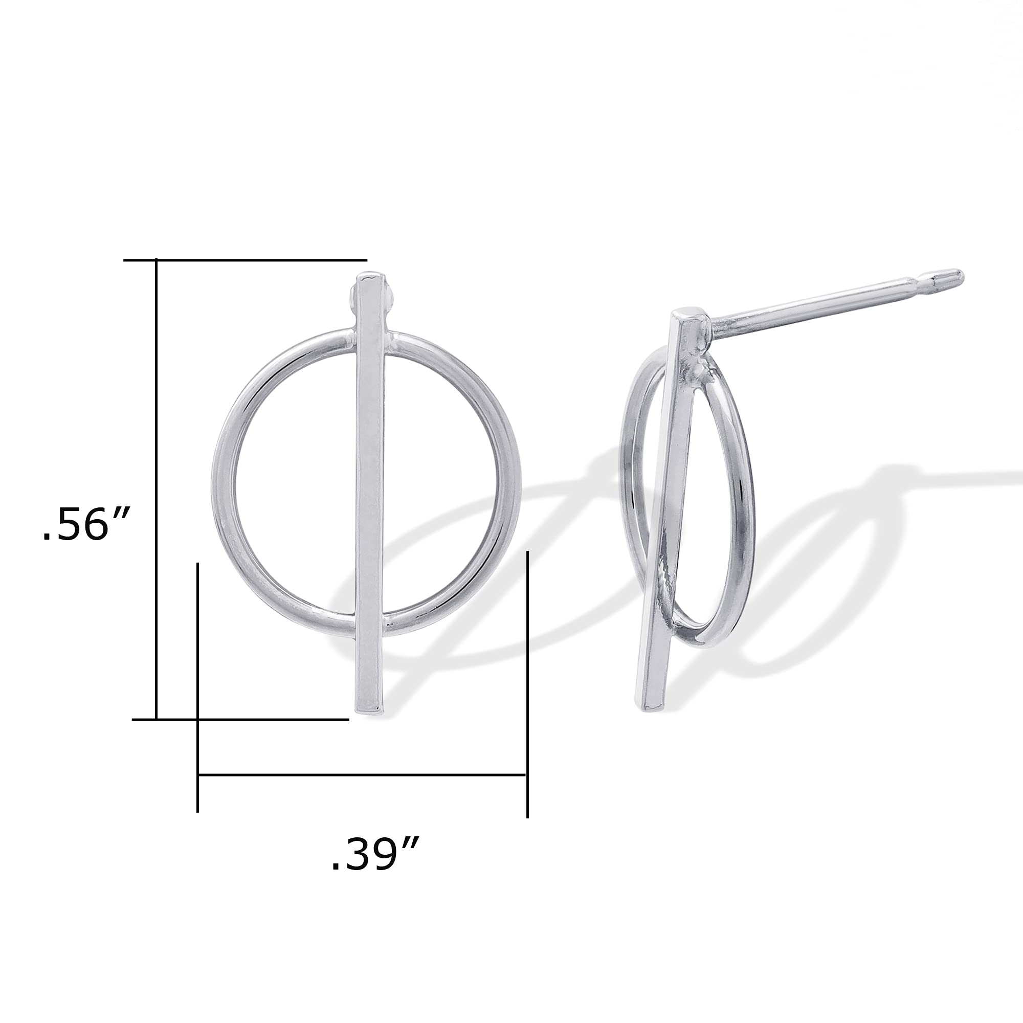 Boma Jewelry Sterling Silver Circle Bar Geometric Stud Earrings