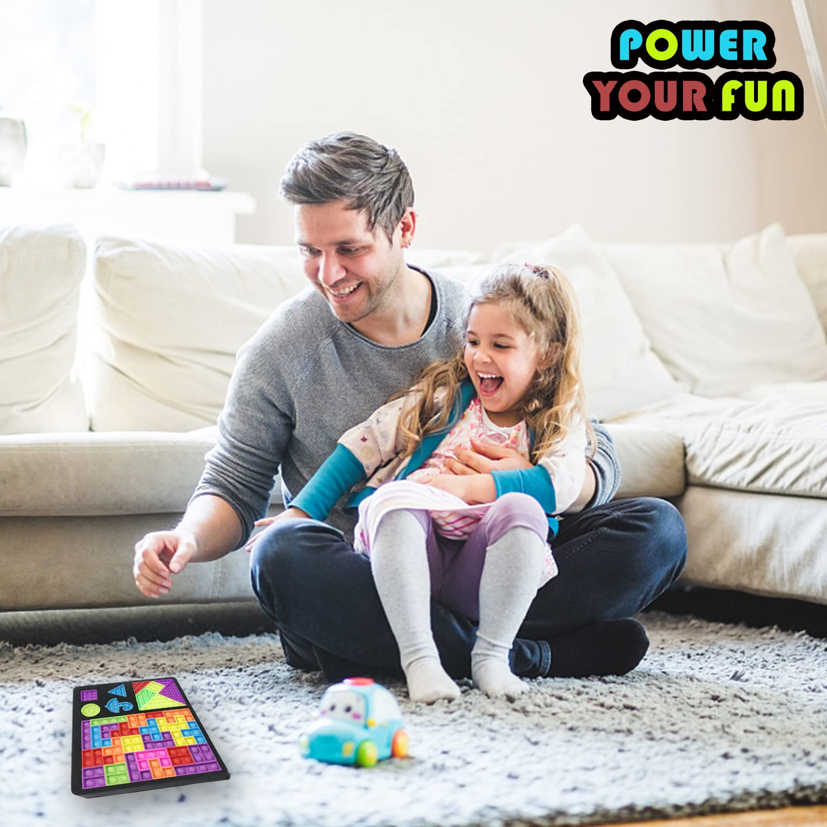 Popit Games Big Pop Board Games Fidget Toy - 36pcs Jigsaw Puzzle Game Pop Push It Bubble Sensory Fidget Toys for Play with Friends, Interactive Jumbo Stress Anxiety Relief Toy Play with Friends