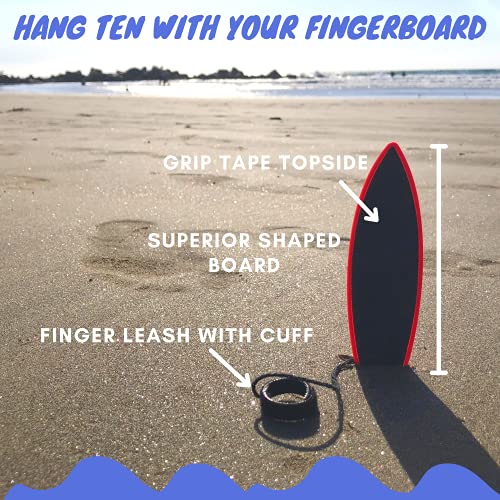 Windeck Finger Surfboard - Rad Fingerboard Toy - Surf The Wind - Mini Board for Kids and Surfers Looking to Hone Their Surfer Skills (Stealth)