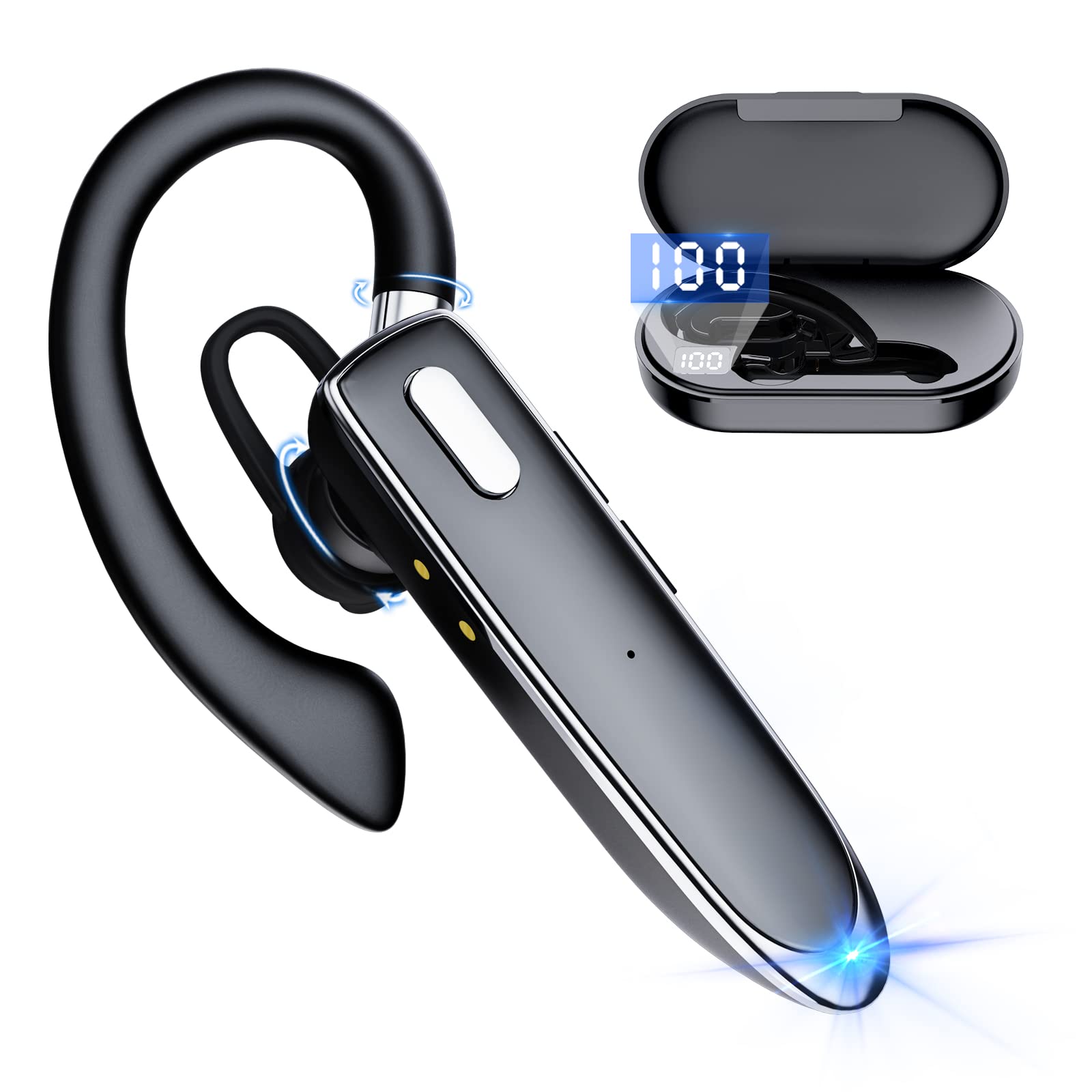 EUQQ Sport Bluetooth Headphones Mic Wireless Earphones in Ear Earbuds with Dual LED Display011